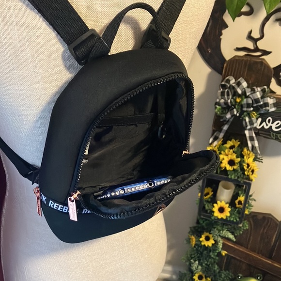 Reebok | Bags | Nwt Reebok Rose Gold Mini Black Backpack | Poshmark
